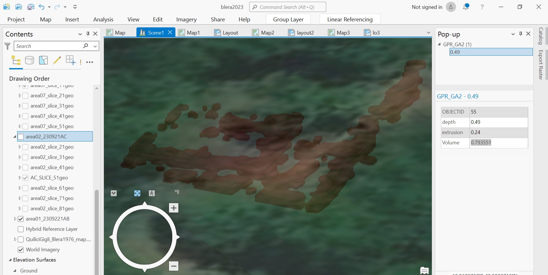 GPR slice extrusion in 3D GIS – The Blera Archaeological Project